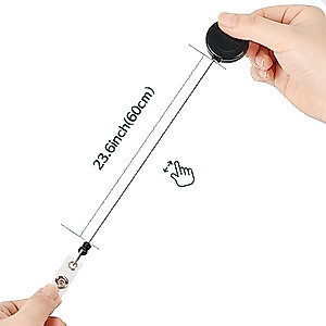 Simetufy 36 Pack Badge Reels Retractable Badge Holders Badge Clip for ID Holder, Name Card Holder with Belt Clip, Black