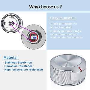 Upgrade W10823529 W11156487 Gas Stove Knobs Replacements, Compatible with White Whirlpool KitchenAid Gas Stove Range Oven Knobs,Replacement Part for AP6285576 (5 Pack)