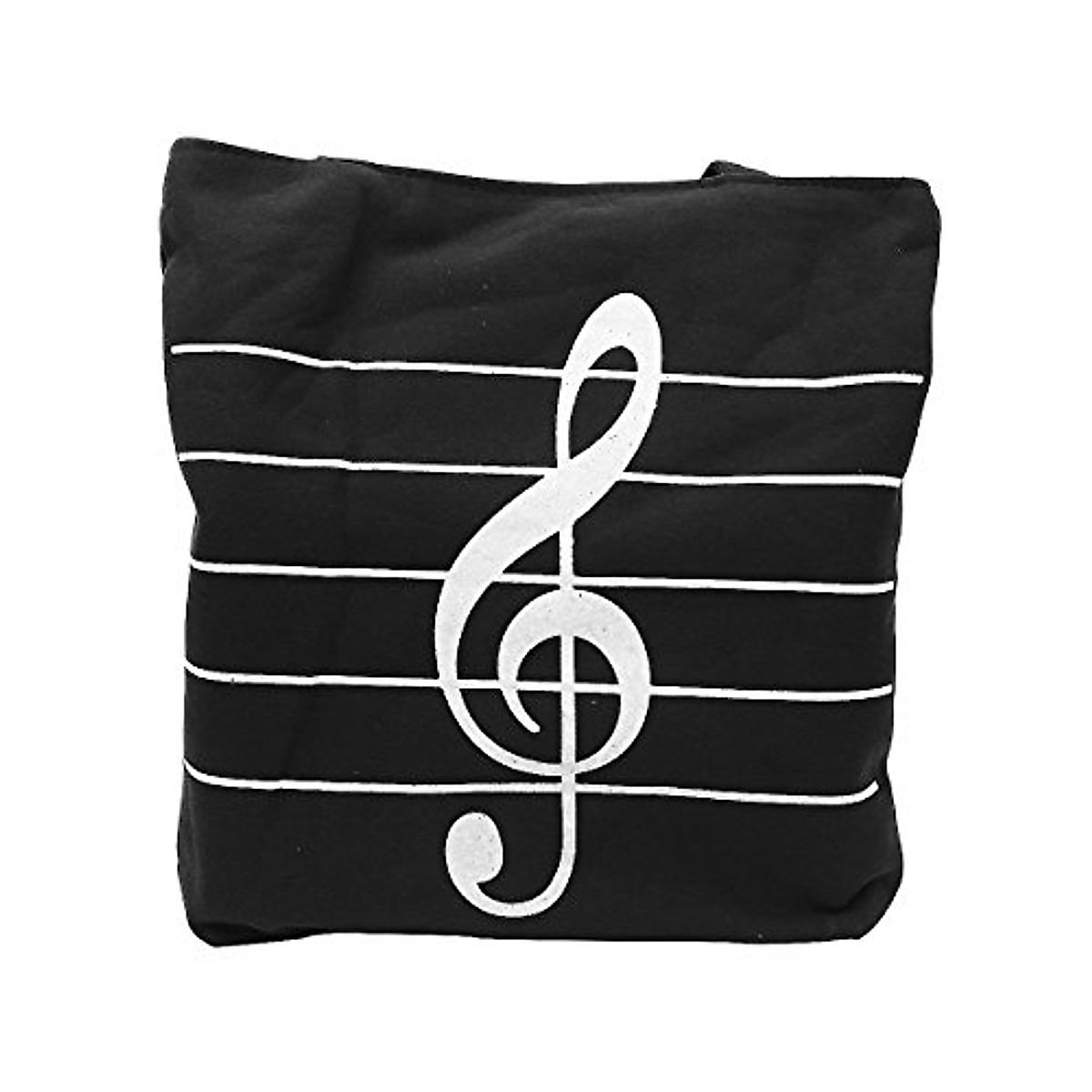 Music Notes Handbag Canvas Tote Bag Reusable Grocery Bag Shoulder Shopping Bag for Women Girls Gift (Black)