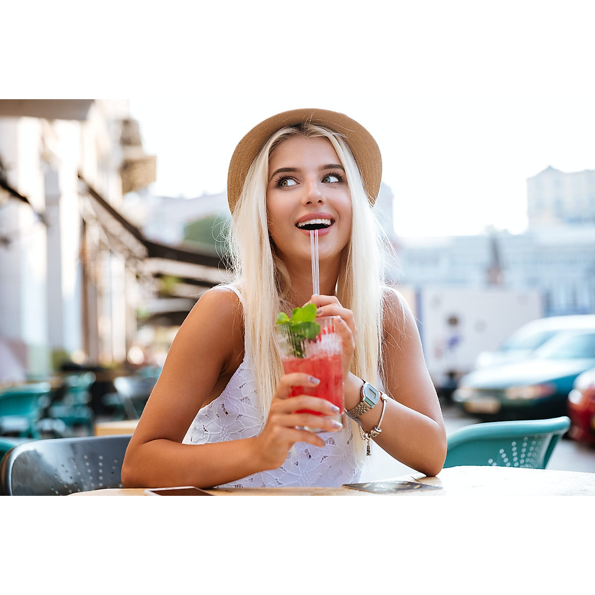 Perfect Stix Clear Jumbo Unwrapped Disposable Straws, Standard Size 7.75 x 0.23". Clear Color, Medium, Pack of 1000CT