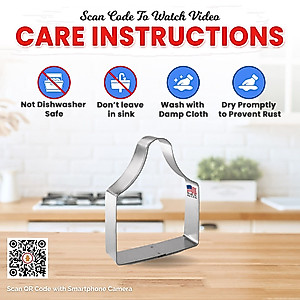 Bread Board Cookie Cutter 4 Inch – Made in the USA – Foose Cookie Cutters Tin Plated Steel – Ear Tag Cookie Mold