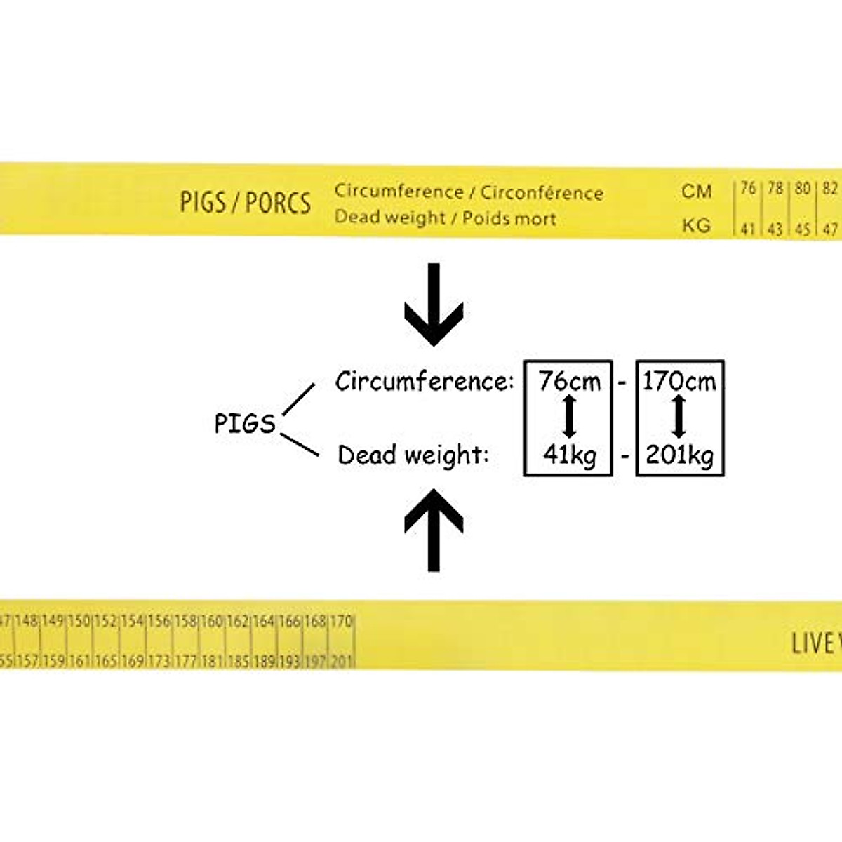 WIN TAPE Professional Cattle Weightband Weight & Height Tape Measure (Blue)