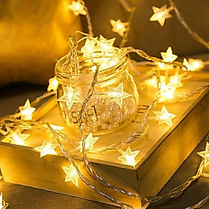 Star String Lights, LONJYI 19.6ft/6m 40 LED Fairy Lights USB Powered String Lights for Home Garden Party Wedding Birthday Christmas Indoor Outdoor Decoration (Warm White)