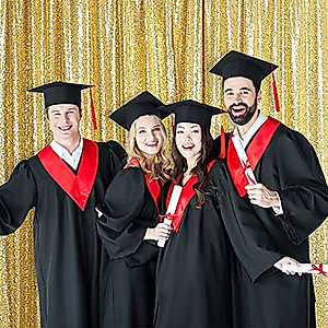 TRLYC Gold Sequin Backdrop Photography Backdrop - Sequin Backdrop Seamless Sequin Curtains,2 Pieces 2 .5 by 8 FT