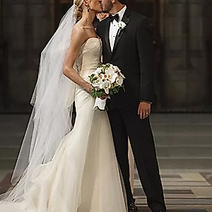 FAYBOX Wedding Prom Velvet Rose Rhinestone Corsage and Boutonniere Set With Silvery Ribbon Stretch Bracelet (Ivory*2)