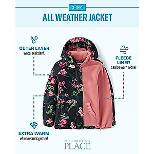 The Children's Place,And Toddler Heavy 3 in 1 Winter Jacket,Wind-resistant Water-resistant Shell,Fleece Inner,5T