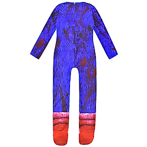 wrigcddy Halloween The Animal Costume For Boys Cosplay Kids Cartoon Blood Jumpsuit Gloves Mask Outfit Dress Up (Blue, 6 Years)