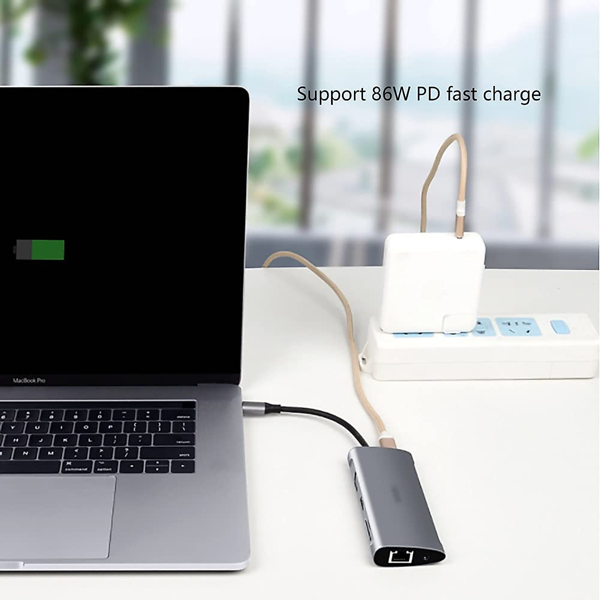 Port Expander USB C Hub 11 in 1 with HDMI, VGA, Ethernet, SD/TF Card Reader, 3 USB 3.0 Ports, USB 2.0 Ports, 3.5mm Audio, PD 86W USB Splitter