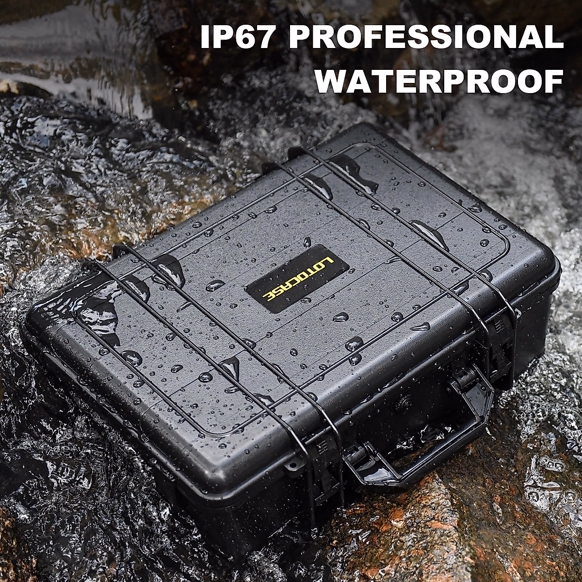 LOTOCASE Air Compressor Hard Case Compatible with DEWALT 20V MAX Tire Inflator DCC020IB, Air Pump Storage Carrying Bag for DEWALT DCC020IB Tools, with Pocket for Battery Pack and Charging （ CASE ONLY)