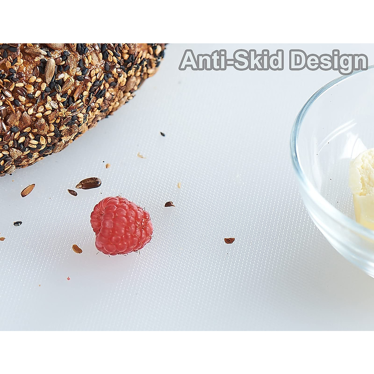 CURTA Cutting Boards for Kitchen, 24" x 18" x 0.5" White Color Coded Plastic Commercial Chopping Board Anti Slip Surface Dishwasher Safe