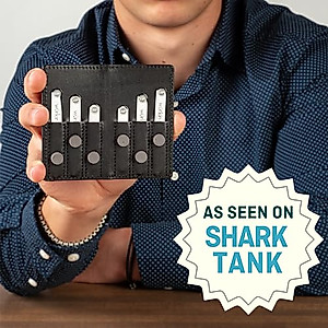 Würkin Stiffs Assorted Power Stays Magnet Collar Stay Travel Set | Black Leather Wallet Case | Gift for Men | Seen on Shark Tank