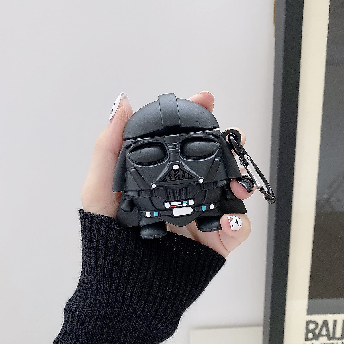 Awin Case for Airpods/Airpods 2 Case,3D Cute Cartoon Anime Airpod Case,3D Kawaii Unique Keychain Kits Kids Teens Boys Men Soft case for Airpods /Airpods 2 Case (New Black Man)