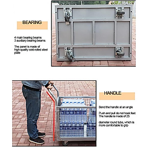 BaiYouMei Platform Truck Cart with Cage,4in1 Foldable Hand Truck Flat Cart 39"x24" Heavy Duty Push Cart Dolly, Load 1000lbs Large Flatbed Hand Truck Cart for Grocery, Laundry, Shelving, Storage