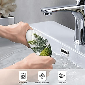 luxteen The Palm Tree Hand Towel Print Bath Bathroom Towel Highly Absorbent Soft Guest Fingertip Towels