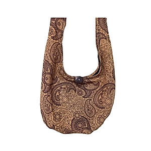Lovely Creations's Hippie Boho New Elephant Crossbody Bohemian Gypsy Sling Shoulder Bag"Small" Size (D Brown)