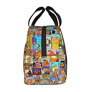 lxiygzu Garfield Overload Lunch Bag Reusable Insulated Cooler Lunch Box Cute Leakproof Thermal Lunch Tote Bag For Work Picnic Beach Office