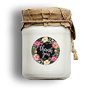 500 Floral Thank You Stickers, 1.5 inches Round Adhesive Labels for Gift, Wedding, Party, Baby Shower & Birthday Party, Mailing Supplies for Small Business Boutique Bags & Merchandise Bags. (E)