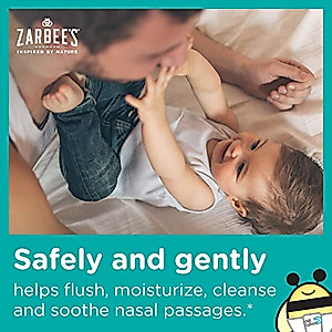 Zarbee's Baby Nasal Saline Spray, Soothing Sterile Mist with Aloe, Newborns & Up, Cleansing Nose Relief, 3Fl Oz