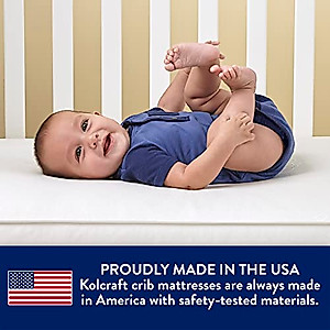 Kolcraft Pure Sleep Therapeutic Waterproof Toddler and Baby Crib Mattress - 150 Heavy Gauge Steel Coils - Made in USA, 52"x28", Extra Firm