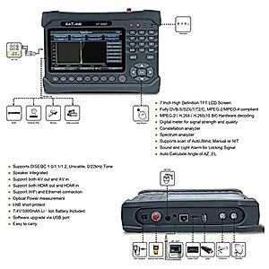 SATLINK ST-6986 Satellite TV Receiver DVB-S/S2/T/T2/C Combo Meter MPEG-4 HD H.265 (10bits) Spectrum Spectrum Analyzer Digital Satellite Finder Meter