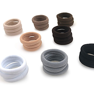 Cyndibands Seamless Hair Ties - Blonde - Gentle Hair Ties No Damage, Standard Size 1.5 Inch, Soft and Stretchy Nylon Fabric Ponytail Holders - 12 Count