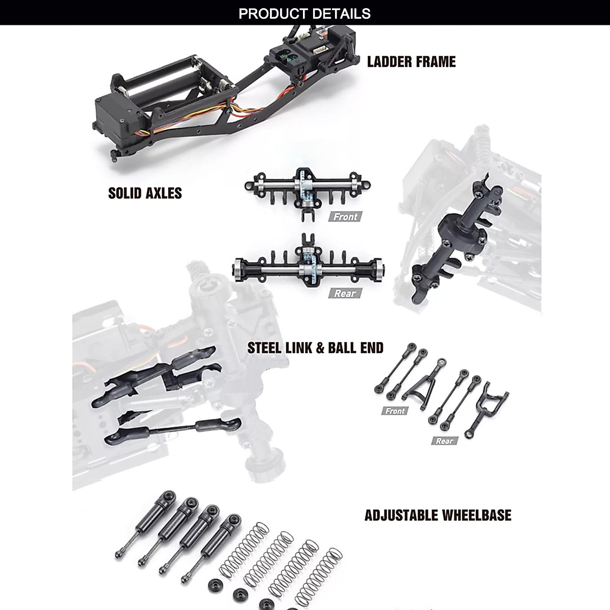 GoolRC Remote Control Car RC Cars for Boys RC Off-Road Truck RC Car 1/24 2.4GHz 4WD Climbing Car RTR Toy for Kids Boys Blue