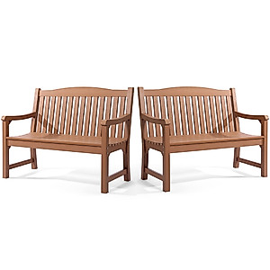 hOmeQomi Outdoor Bench Set of 2