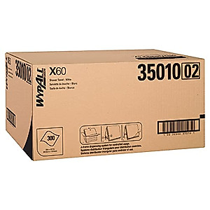 WypAll 35010 X60 Shower Towels, 22 1/2 x 39, White, 100 per Box (Case of 3 Boxes)