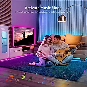 LE Smart LED Strip Lights, Music Sync Color Changing LED Tape Light, 16 Million Colors LED Lights for Bedroom, Home, Kitchen, TV, Party and Festivals