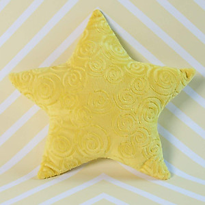 Snuggle Stuffs Star Minky Plush Throw Yellow Pillow