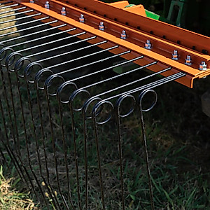 Titan Attachments 3 Point 6 FT Pine Straw Needle Rake, Category 1 Tractors, Coil Spring Tines, Drag-Behind Landscape Rake