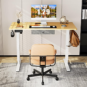 Standing Desk with Drawer, 40 x 24 Inch Home Office Electric Stand Up Desk with Drawer Storage, Height Adjustable Sit Stand Ergonomic Computer Desk with Wire Hole and Hook for Workstation, Study