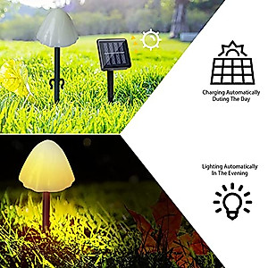 Cute Mushroom Solar Lights 20LED, 28 feet, 8 Modes, Solar Waterproof, This Mushroom Light is Very Suitable for Outdoor Decoration, Adding Color to Your Garden (Warm White)