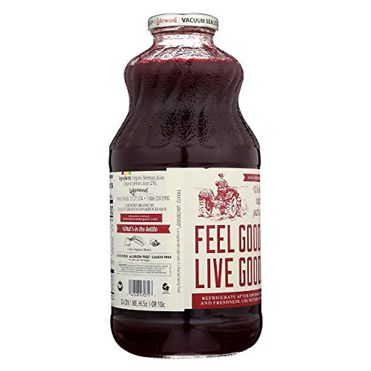 Lakewood Organic Beet Juice, 32 Fl Oz (Pack of 1) Package May Vary