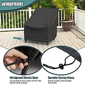 Gicov Patio Chair Cover for Outdoor Furniture Waterproof Heavy Duty Lawn 2 Pack Patio Furniture Cover Lounge Deep Seat Cover UV Resistant All Weather Protection for Garden Furniture