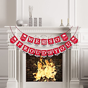 2022 Red Graduation Banner No DIY Required Graduation Congrats Grad Party Supplies Decorations, Red Grad Banner for College, High School Party Supplies