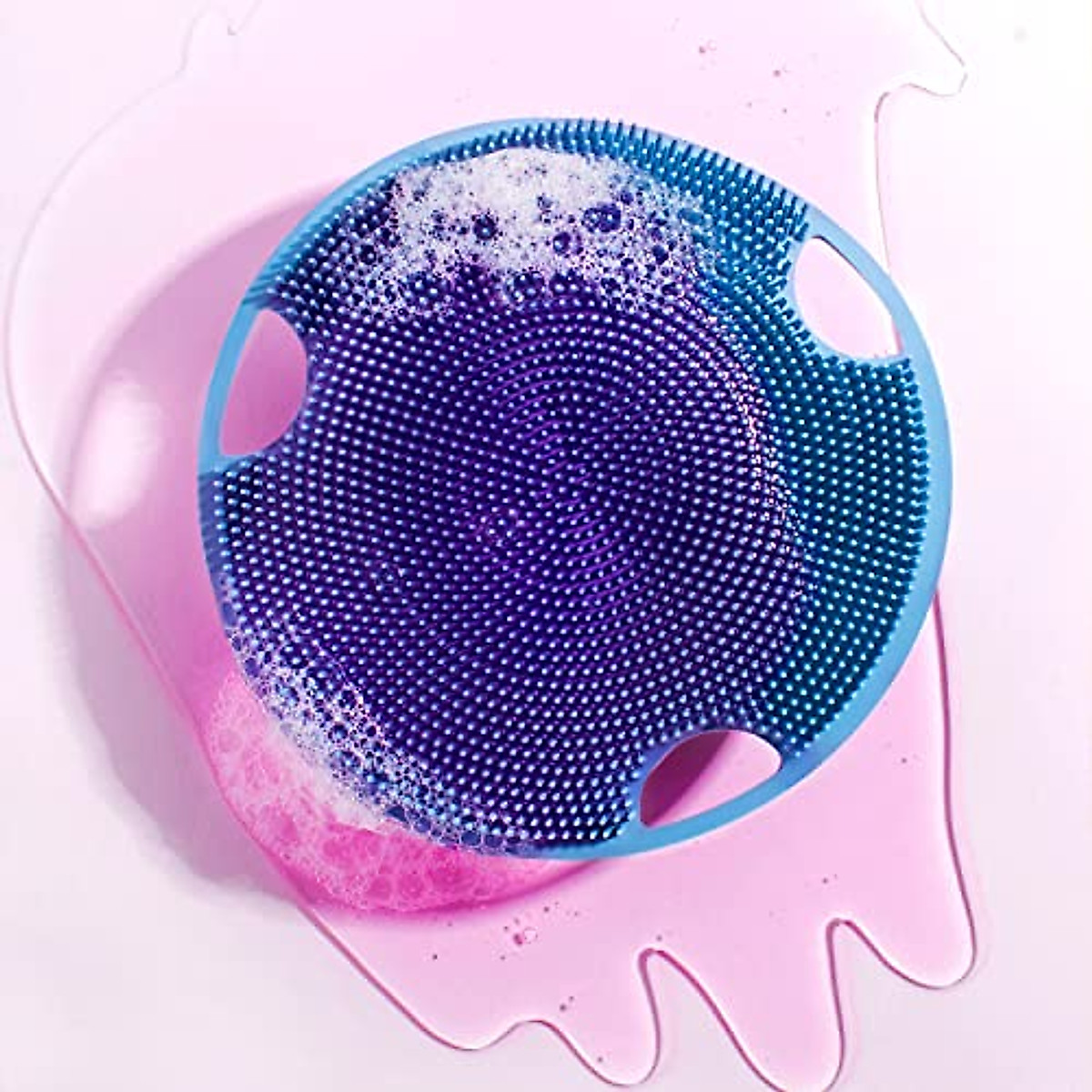 Boie USA Ultimate Flat Body Scrubber - Soft Silicone-like Exfoliating Shower Scrubber, Body Cleansing Brush - Stick-To-Wall Loofah Replacement - Anti-Acne Body Exfoliator for All Skin Types - USA Made