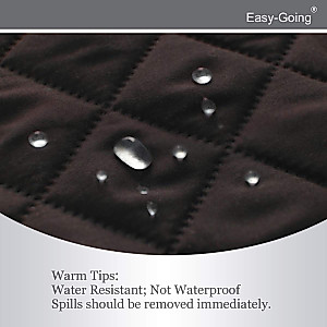 Easy-Going Reversible Loveseat Couch Cover for 2 Cushion Couch Sofa Cover for Dogs Water Resistant Furniture Protector with Foam Sticks Elastic Straps for Pet (Loveseat, Chocolate/Beige)