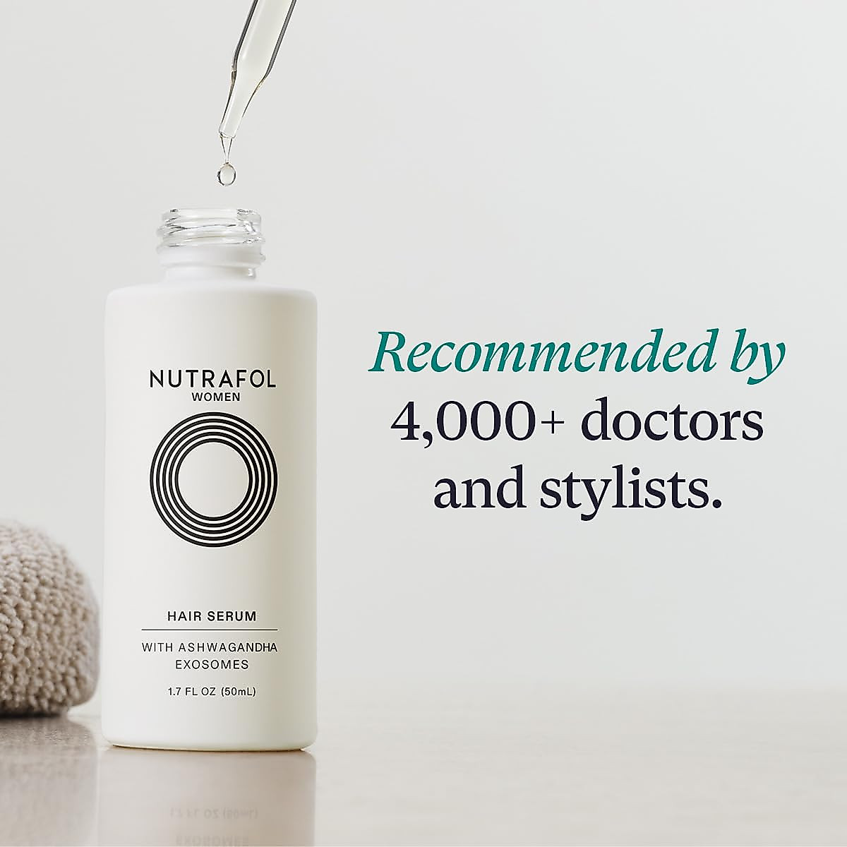 Nutrafol Women's Hair Serum, Safe for Hair Extensions and Hair Color, Supports Visibly Thicker and Stronger Hair, Vegan, Lightweight and Fast-Absorbing - 1.7 Fl Oz, Pack of 2