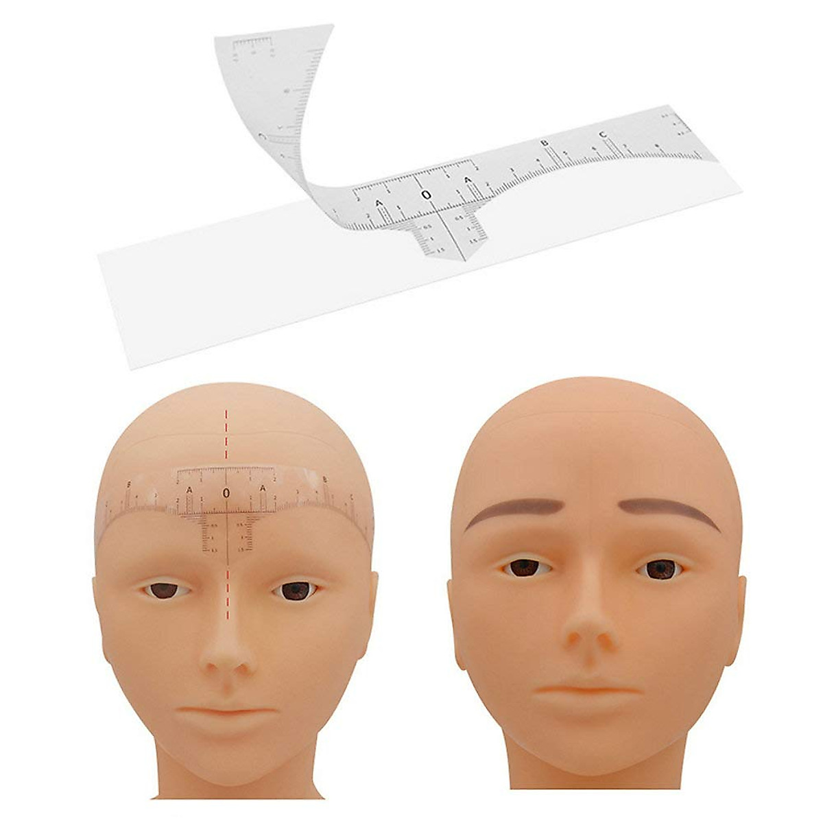 HOTWE Eyebrow Ruler Sticker for Microblading - Disposable Adhesive Eyebrow Measurement Stencil for Tattooing - brow Makeup Tools (50Pcs of Pack)