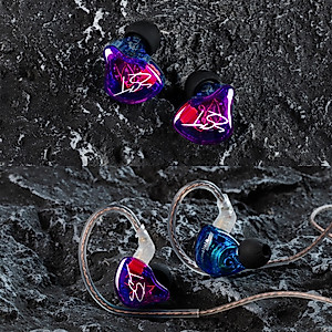 YINYOO KZ ZST Hybrid Banlance Armature with Dynamic in-Ear Earphone 1BA+1DD HiFi Headset in Ear Monitors Headphones Wired Earbuds Gaming Earbuds (ZST mic)