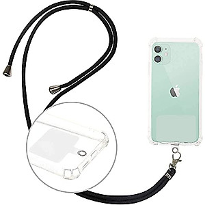 FABULWAY Phone Lanyard Universal Nylon Cell Phone Lanyard with Adjustable Detachable Neck Crossbody Lanyard and Phone Tether,Phone Strap Compatible with Most Smartphones (Dark Color)