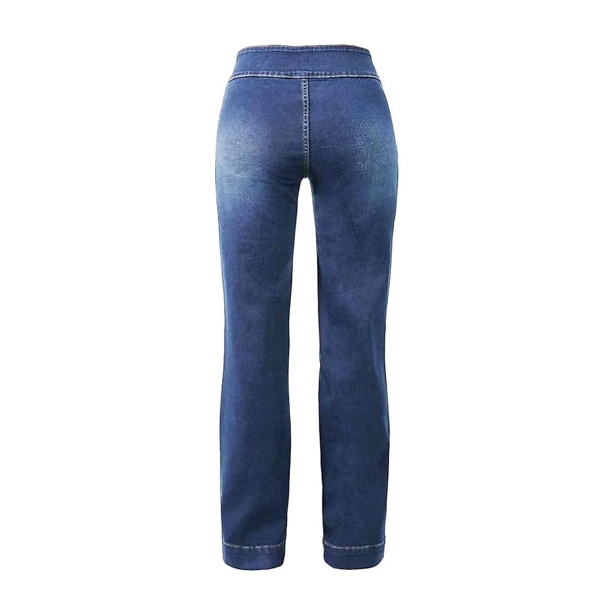 PLNOTME Women's High Waisted Straight Leg Jeans Loose Stretchy Trendy Denim Pants Blue