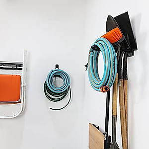 Wallmaster Wall Mounted Hanger Garage Tool Organizer Heavy Duty Rack Hardware Steel Decorative Metal Multi-Tools Utility Storage Hooks with Screws and Anchors(2, Black)