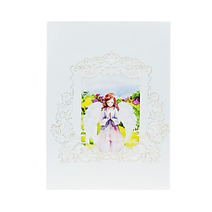 ETA 3d Guardian Angel and Flower Pop Up Card, Praying Birthday Card for Sympathy, Christmas, Recovery, Get Well Soon, Spiritual, Baptism, Holy Communion, Confirmation, Christening, X44