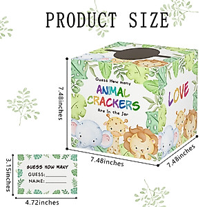 Guess How Many Animal Crackers are in the Jar with Box, 50 Guess how Many Game Cards for Baby Shower, Special Shower Game Ideas, Baby Shower Decorations for Boy and Girl
