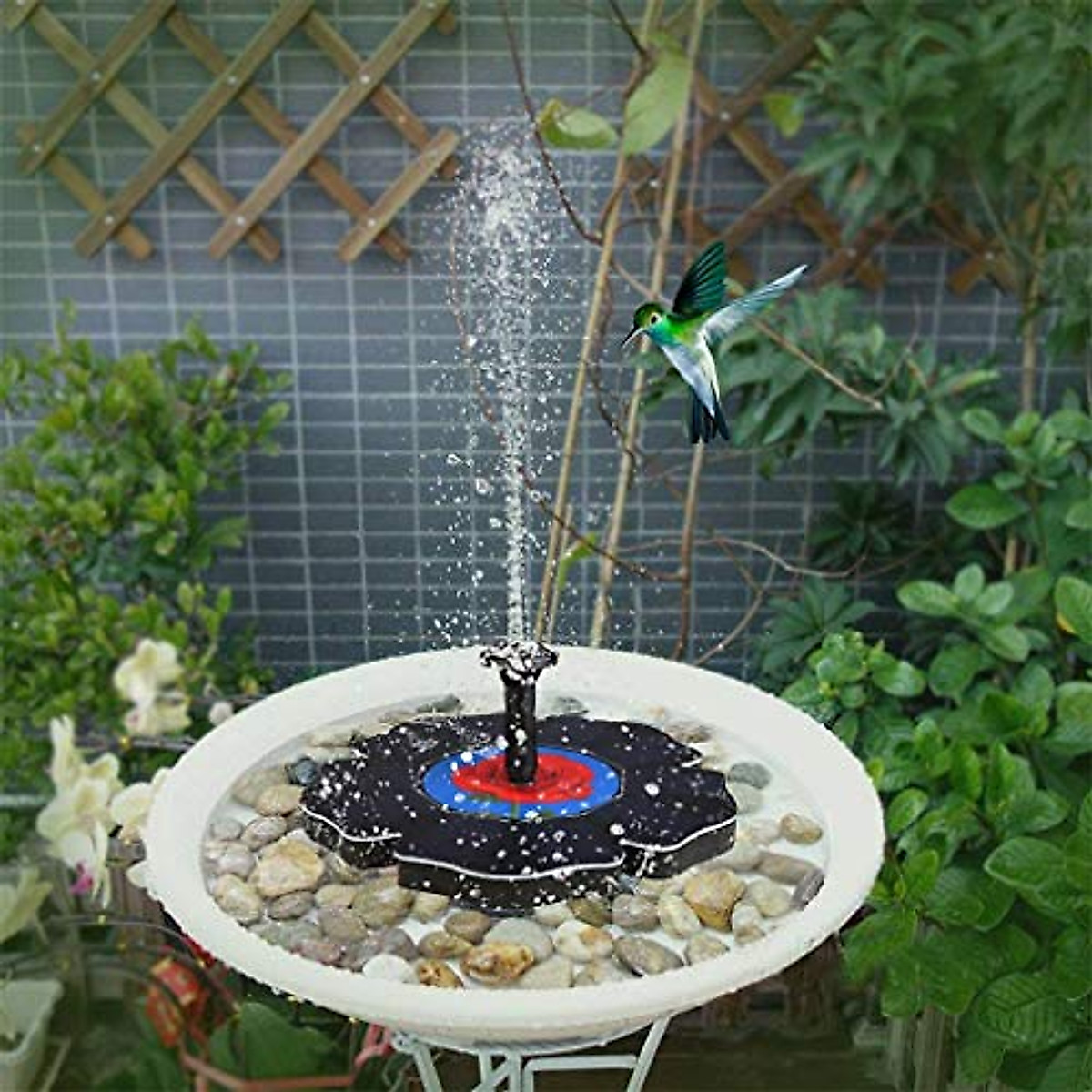 XXXDXDP Fountain Water Pumping Rose Solar Power Bird Bath plastic Fountain Water Floating Pond Garden Patio Decor environmental-friendly