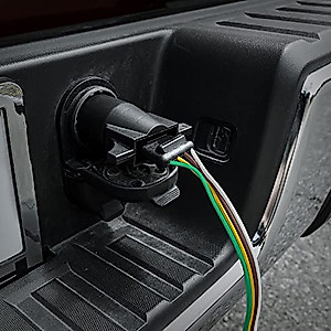 TRUE MODS 7-Way Blade to 4-Way Flat Trailer Adapter [Nickel-Plated Copper Terminals] [Rugged Nylon Housing] [Compact Design] 7-pin to 4-pin Trailer Wiring Plug Adapter