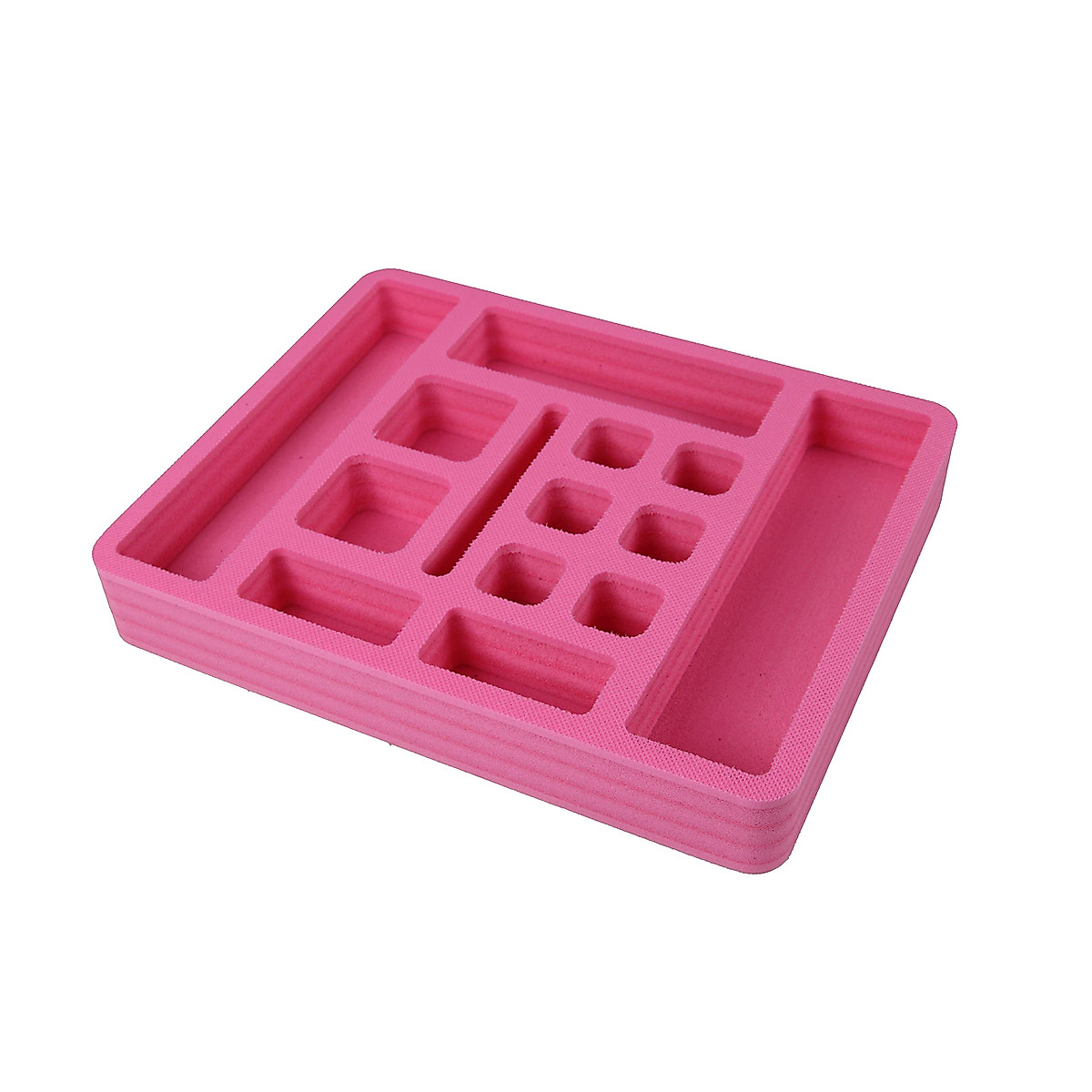 Polar Whale 2 Makeup Pink Drawer Organizers Tray Washable Waterproof Durable Foam Insert for Home Bathroom Bedroom Office 11.5 x 14.5 Inches 14 Compartments for Lipstick Eyeliner Cosmetics and More