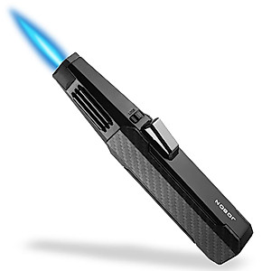 JETPRO Butane Torch Lighter One-Hand Operation Lighter with Adjustable Jet Flame Kitchen Cooking Torch (Butane Gas Not Included) (Black)
